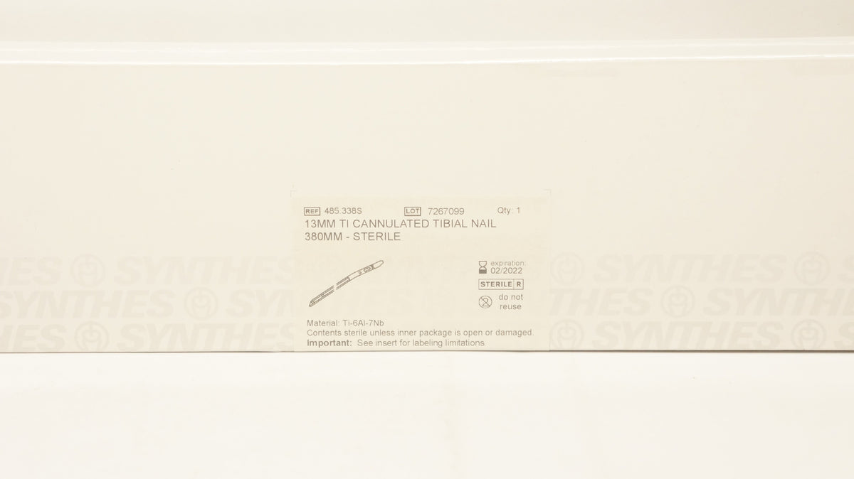 Synthes 485.338S 13mm Ti Cannulated Tibial Nail 380mm – Imedicsales