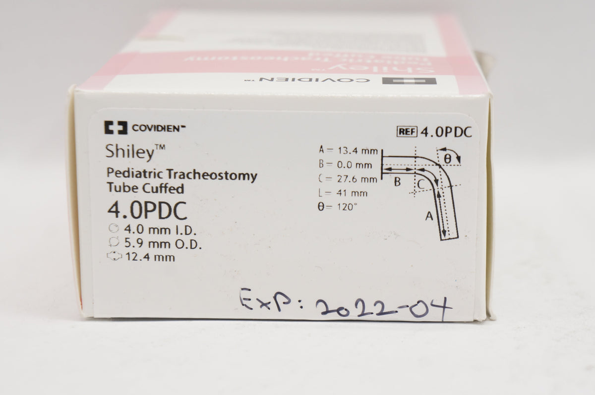Covidien 4.0PDC Shiley Pediatric Tracheostomy Tube Cuffed 4.0 x 5.9 x ...