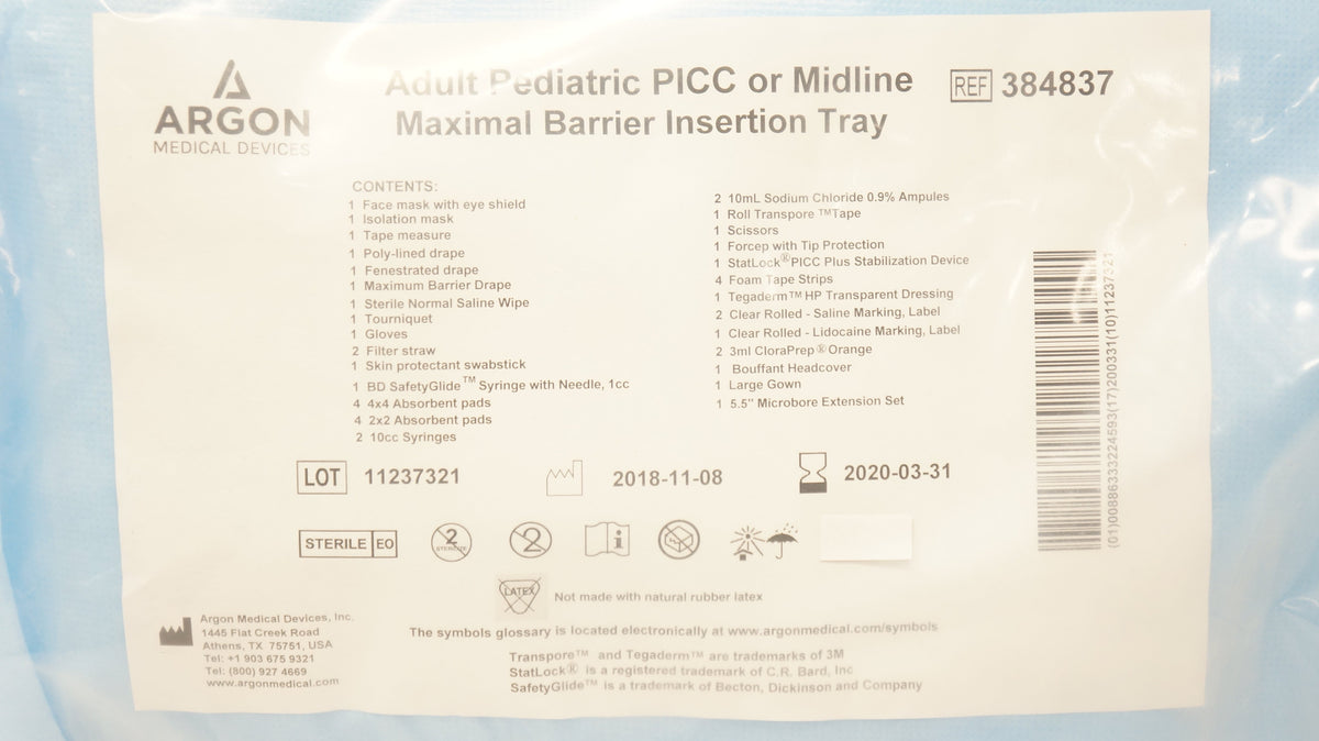 Argon 384837 Adult Pediatric PICC or Midline (x) – Imedicsales