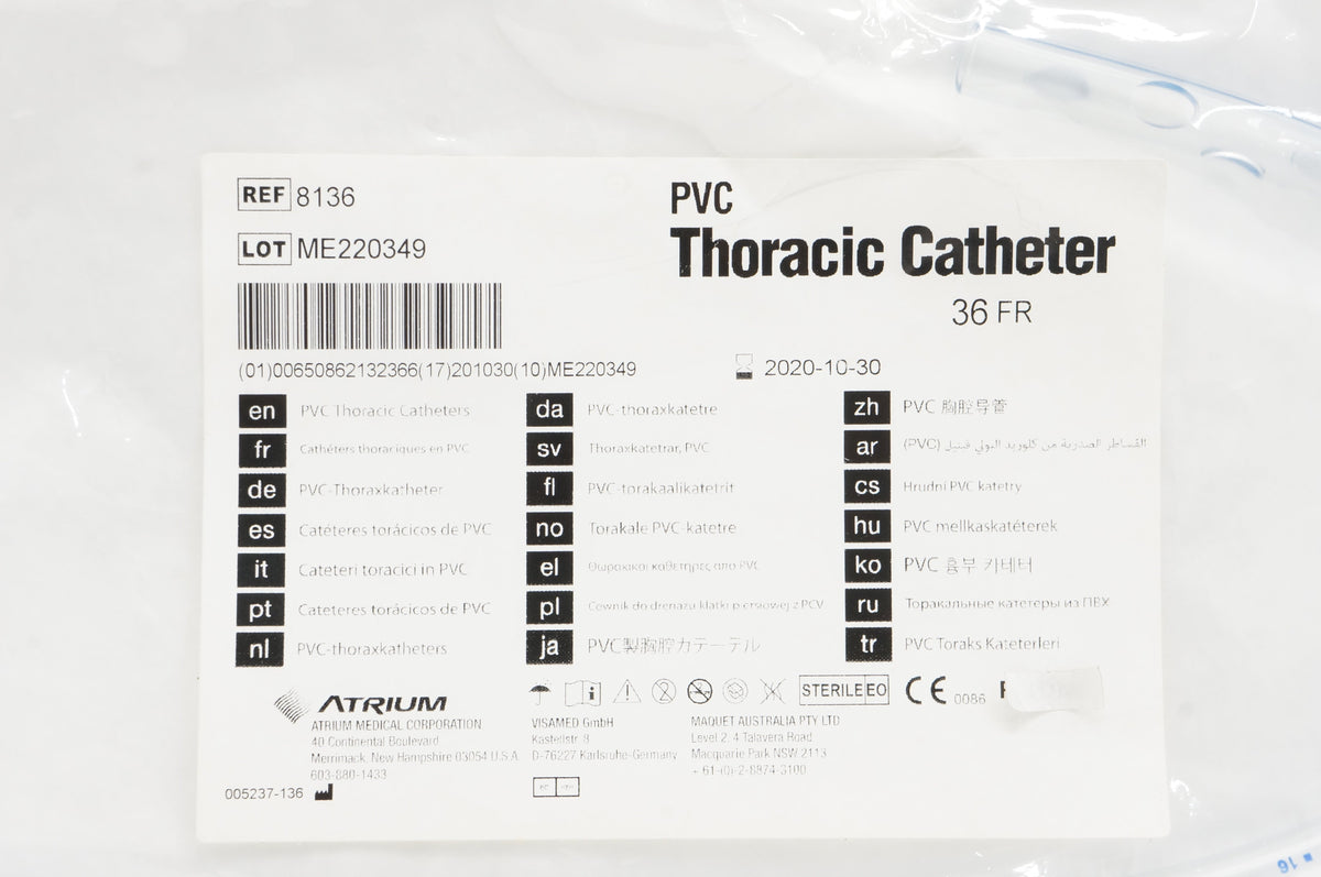 Atrium 8136 PVC Thoracic Catheter 36Fr (x) – Imedicsales