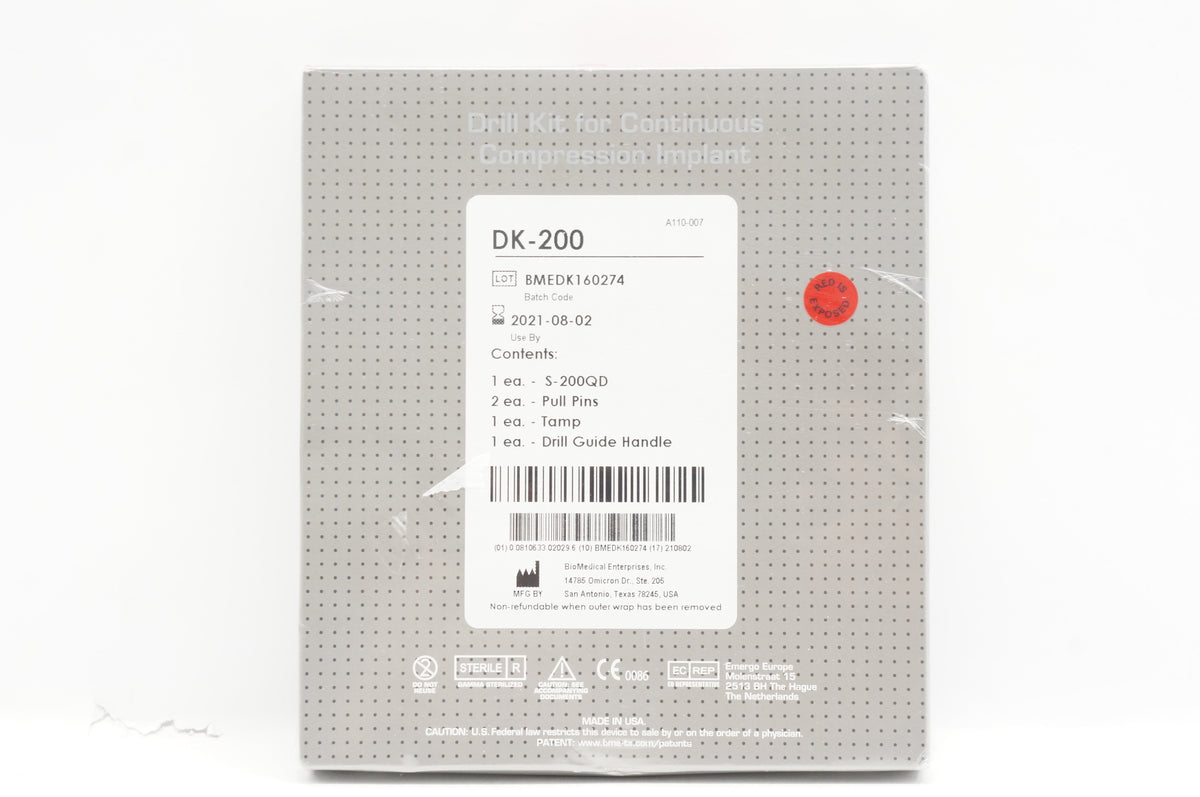 Biomedical DK-200 Drill Kit for Continuous Compression Implant (x ...