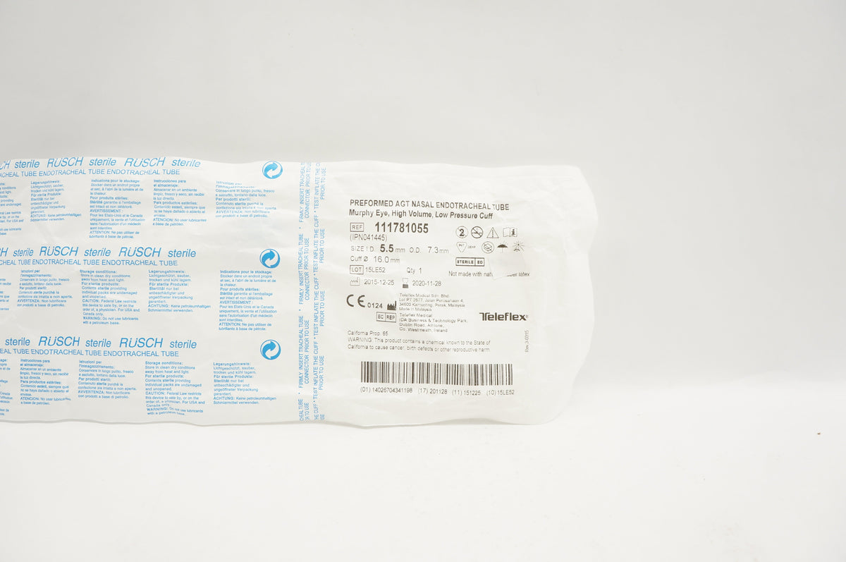 Teleflex 111781055 Preformed AGT Nasal Endotracheal Tube 5.5 (x ...
