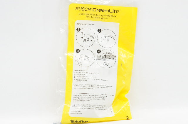 Teleflex Rusch GreenLite Metal Laryngoscope Blade For Fiber Optic Syst ...