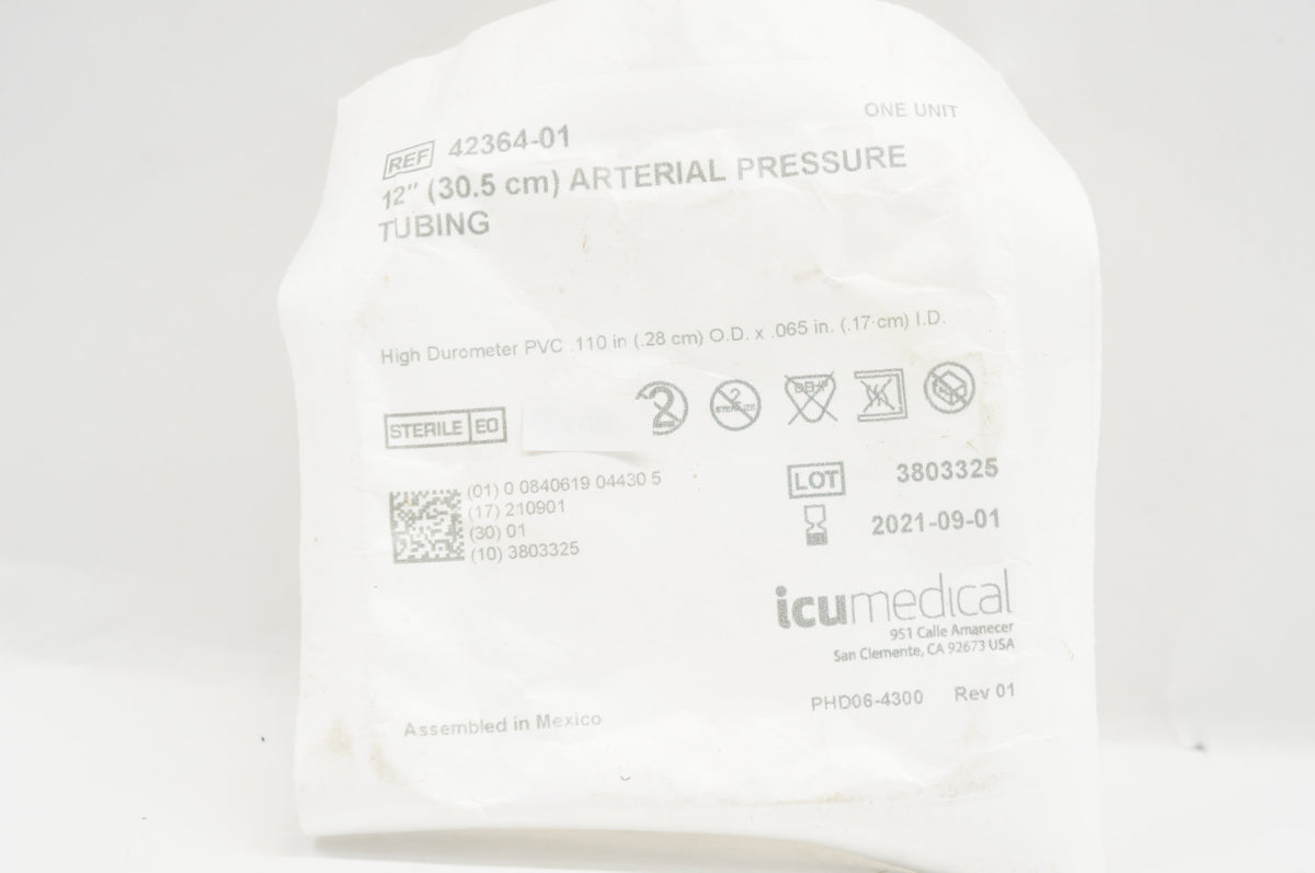 ICU Medical 42364-01 12 inch Arterial Pressure Tubing (x) – Imedicsales