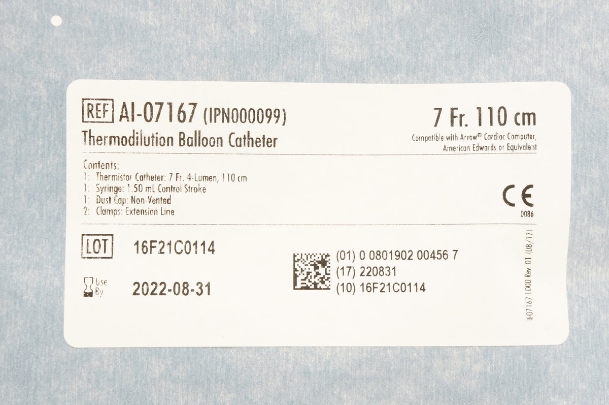 Teleflex AI-07167 Arrow Thermodilution Balloon Catheter 7Fr 110cm ...