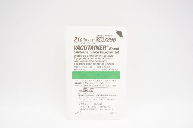 Becton Dickinson 367296 Vacutainer Safety-Lok Blood Collection Set 21G ...