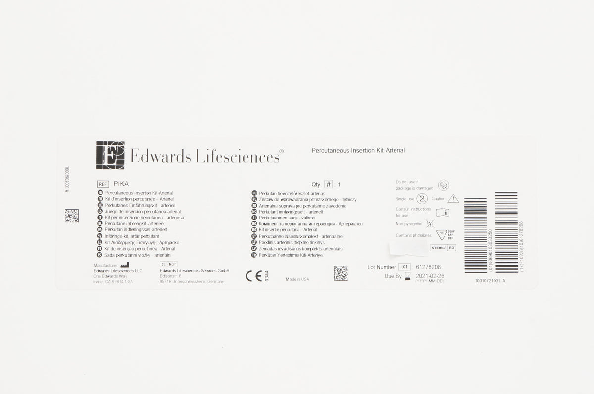 Edwards Lifesciences PIKA Percutaneous Insertion Kit-Arterial (x ...