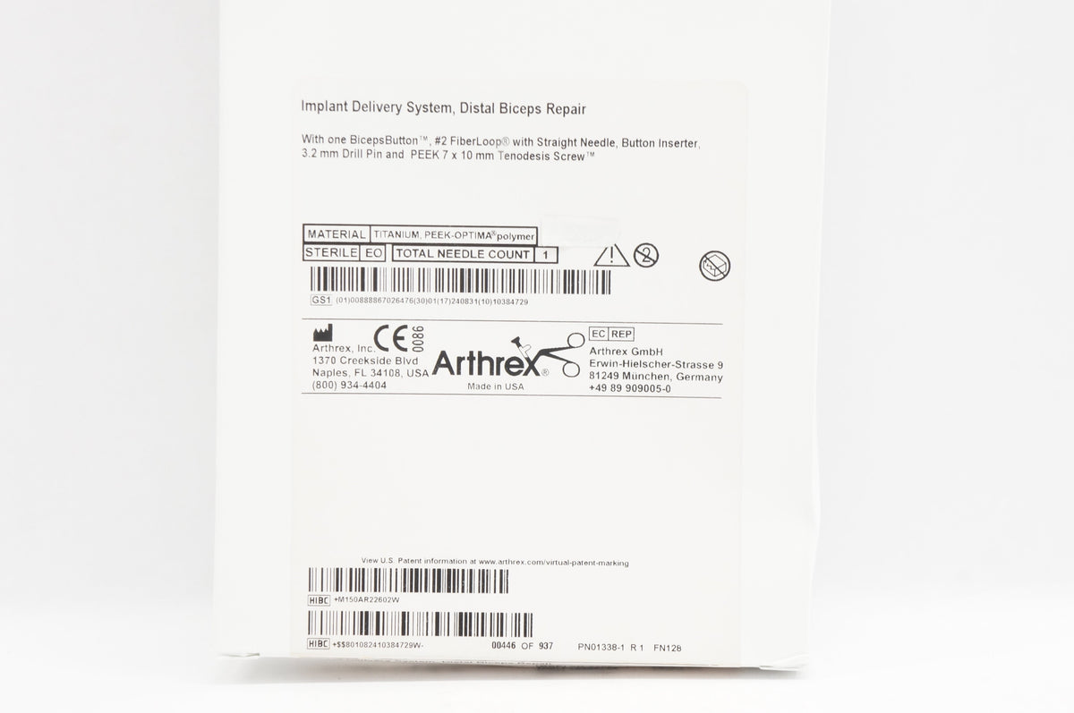 Arthrex AR-2260 Implant Delivery System Distal Biceps Repair – Imedicsales