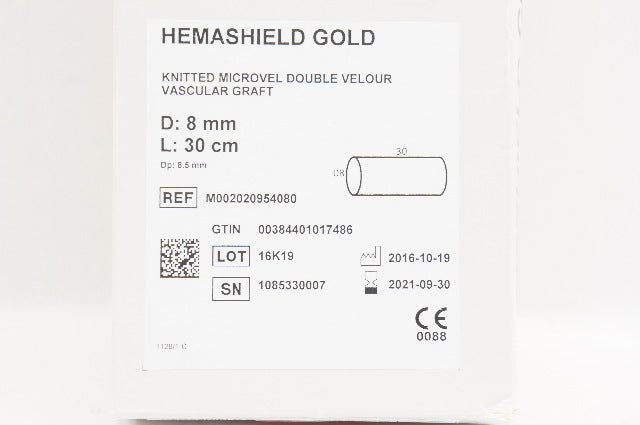 Maquet M002020954080 Hemashield Gold Double Velour Vascular Graft 8mm ...