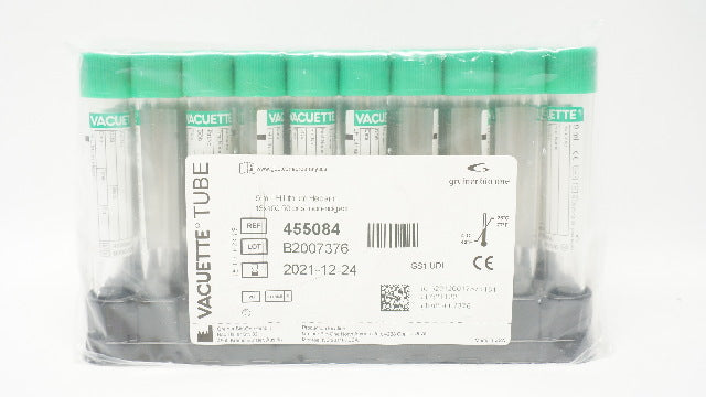 Greiner Bio-One 455084 Vacuette Tube 9ml LH Lithium Heparin (x) - Pack ...