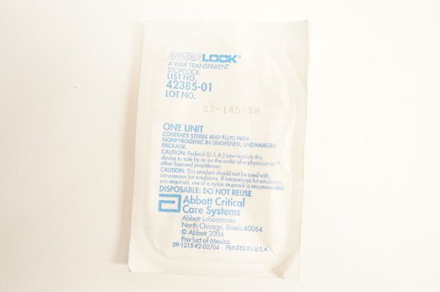 Abbott 42385-01 IntraLock 4-way Transparent Stopcock – Imedicsales