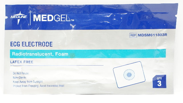 Medline MDSM611803R MedGel ECG Electrode Radiotranslucent, Foam (x ...