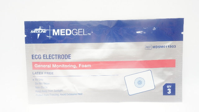 Medline MDSM61103 MedGel ECG Electrode, General Monitoring, Foam - Pac ...