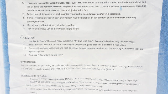 Mizuho OSI 1937 Gentle Touch Headrest Pillow w/ Right Intubation Slot ...