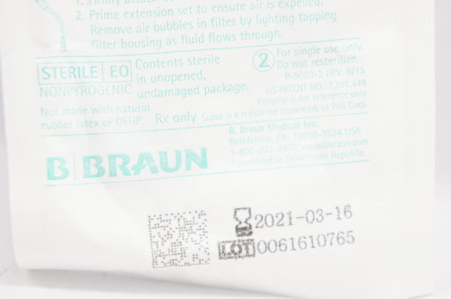 B. Braun 470117 Filtered Extension Set w/Female Luer Lock Connector 16 ...