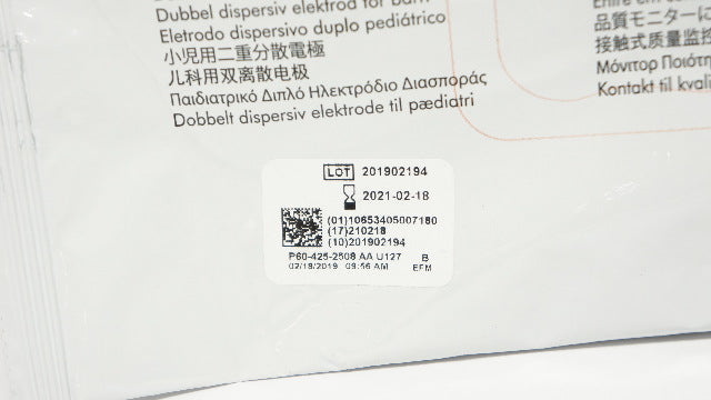 ConMed 425-2508 MACROLYTE Pediatric Dual Dispersive Electrode 5-15kg ...