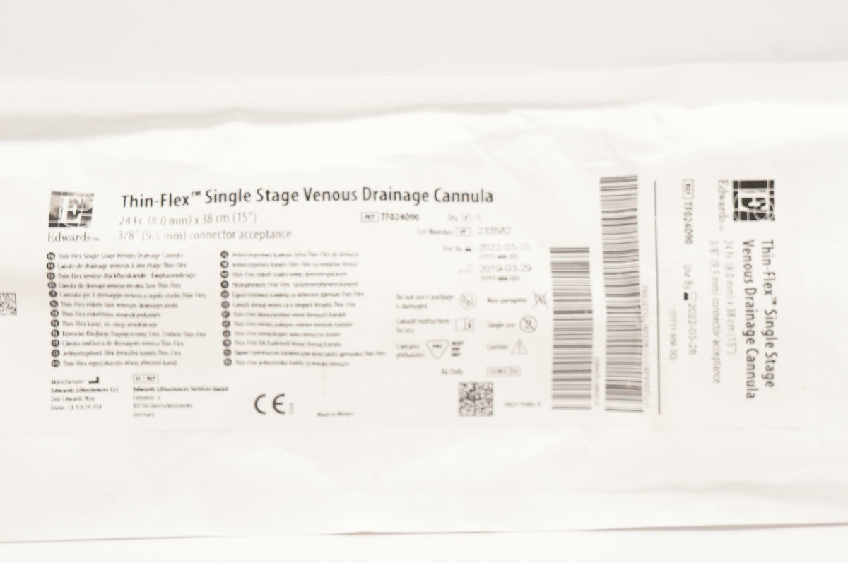 Edwards Lifesciences TF024090 Thin-Flex Single Stage Venous Drainage C ...