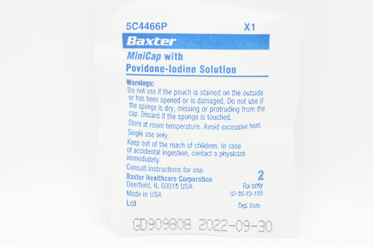 Baxter 5C4466P MiniCap with Povidone-Iodine Solution – Imedicsales