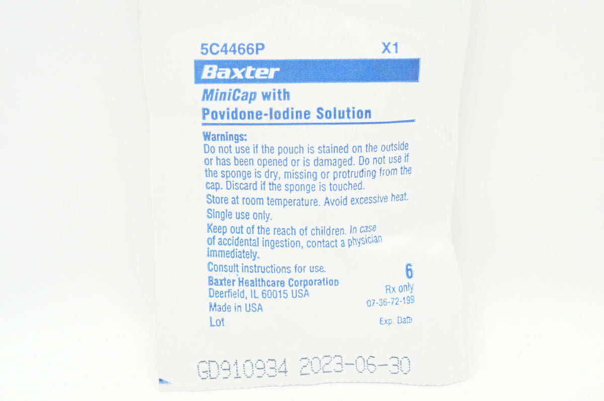 Baxter 5C4466P MiniCap with Povidone-Iodine Solution (x) – Imedicsales