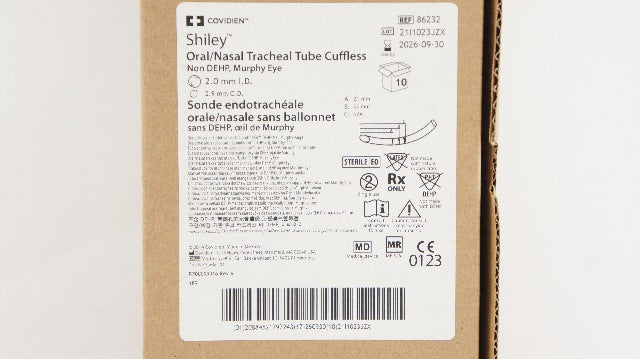 Covidien 86232 Shiley Oral/Nasal Endotracheal Tubes Cuffless 2.0x2.9mm ...