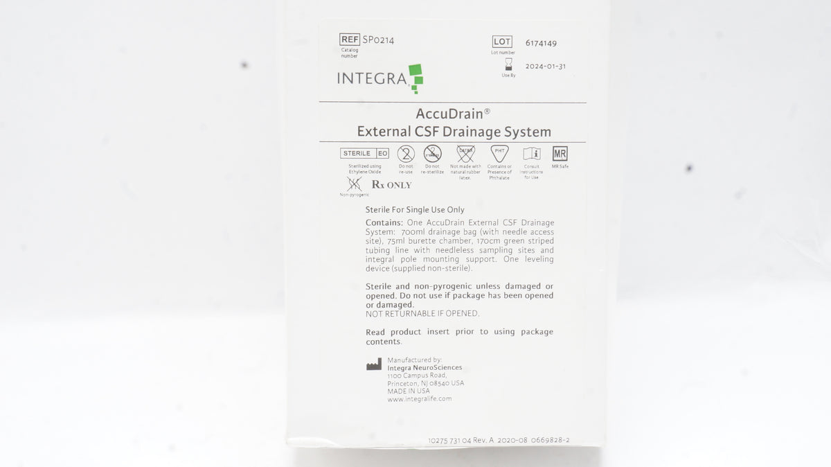 Integra SP0214 AccuDrain External CSF Drainage System (x) – Imedicsales