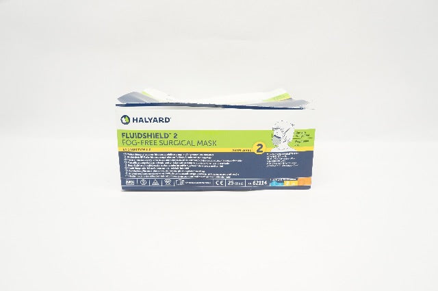 Halyard 62114 Fluidshield 2 Fog-Free Surgical Mask - Box of 25 ...