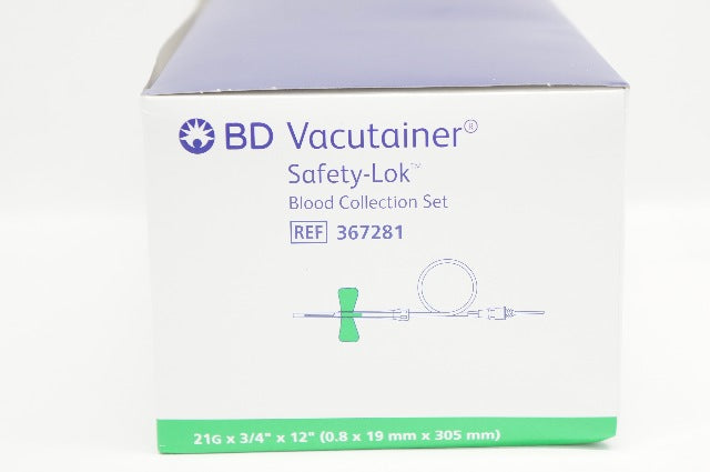BD 367281 Vacutainer Safety-Lok Blood Collection Set 21Gx 3/4x12in (x ...