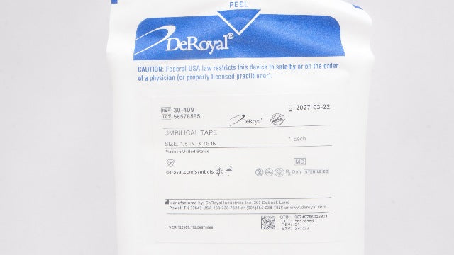 DeRoyal 30-409 Umbilical Tape 1/8inch x 18inch – Imedicsales