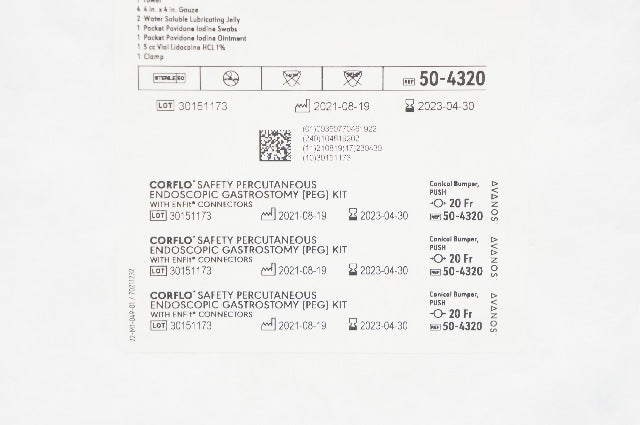 Avanos 50-4320 Corflo Safety Percutaneous Endoscopic Gastrostomy Kit 2 ...