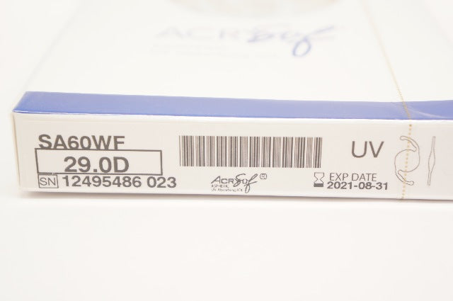 Alcon SA60WF ACRYSof Aspheric Intraocular Lens 29.0D Length13.0mm Opti ...