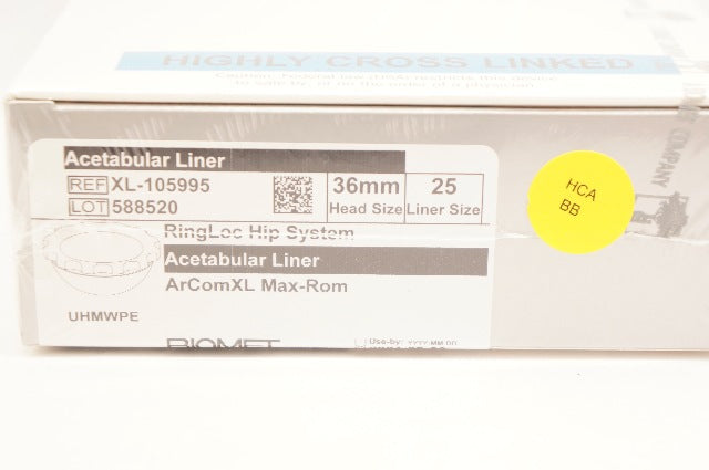 Biomet XL-105995 Acetabular Liner RingLoc Hip System Head Size 36mm, L ...