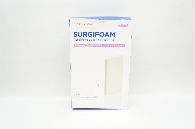 Ethicon 1974 SURGIFOAM Absorbable Gelatin Sponge 100, 8 x 12.5 x 1cm ...