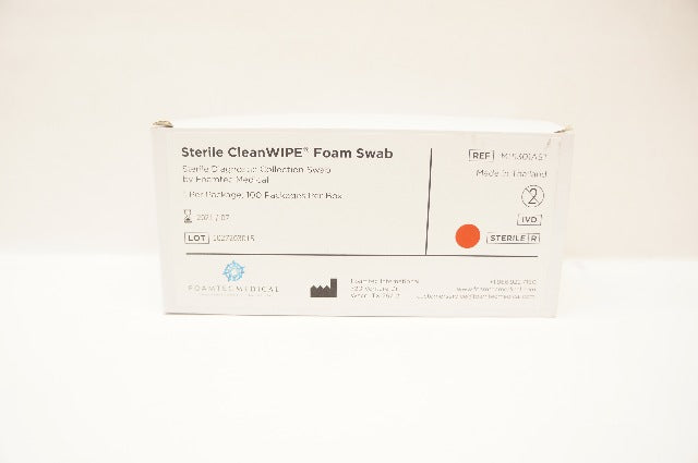 Foamtec Medical MP1301AST Sterile CleanWipe Foam Swab - Box of 100 (x ...