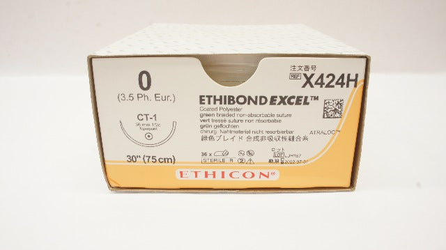 Ethicon X424H 0 ETHIBOND EXCEL CT-1 36mm 1/2c Taper 30inch - Box of 33 ...