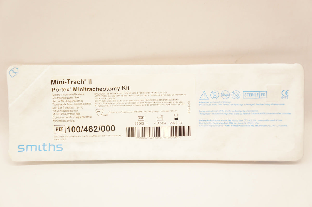 Smiths Medical 100/462/000 Mini-Trach II Portex Minitracheotomy Kit (x ...