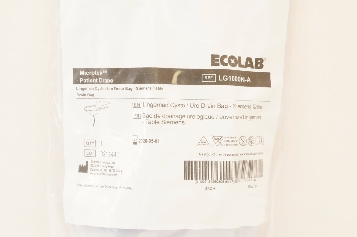 Microtek LG1000N-A Ecolab Lingeman Cysto/Uro Drain Bag-Siemens Table ...