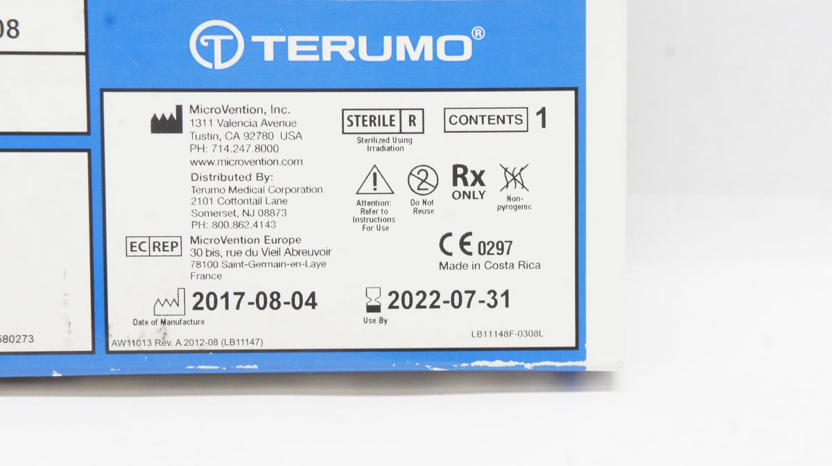 Terumo 45-780308 Azur CX Detachable 18 Peripheral Coil System 3mm / 8c ...