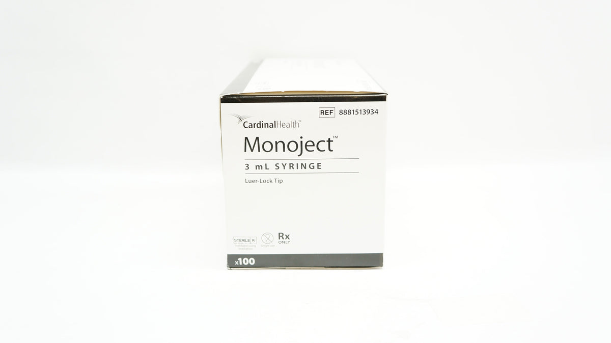 Cardinal Health 8881513934 Monoject 3Ml Syringe Luer-Lock Tip - Box of ...