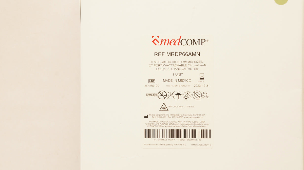 MedComp MRDP66AMN 6.6F Plastic Dignity MID-Sized CT Port Polyurethane ...