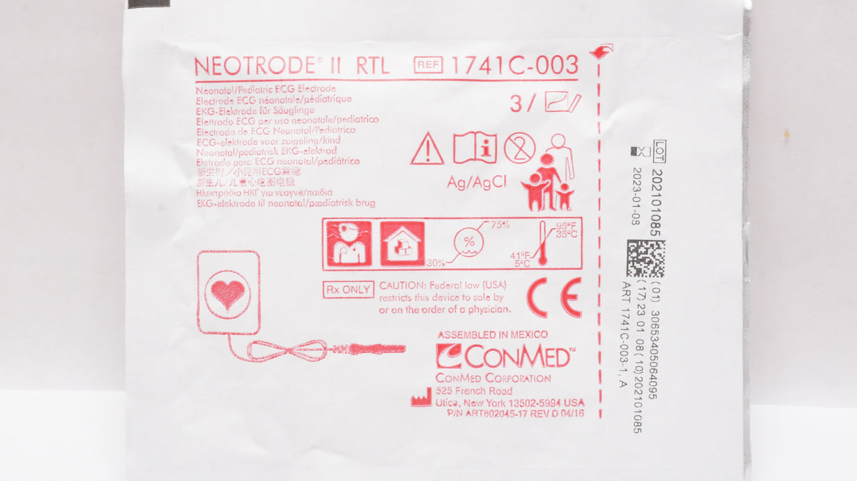 ConMed 1741C-003 Neotrode II RTL Neonatal/Pediatric ECG Electrode (x ...