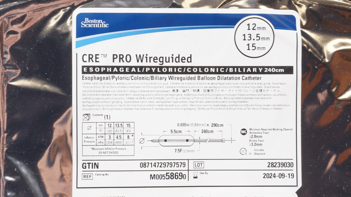 Boston Scientific M00558690 Wireguided Balloon Dilatation Cath. 12 x 1 ...