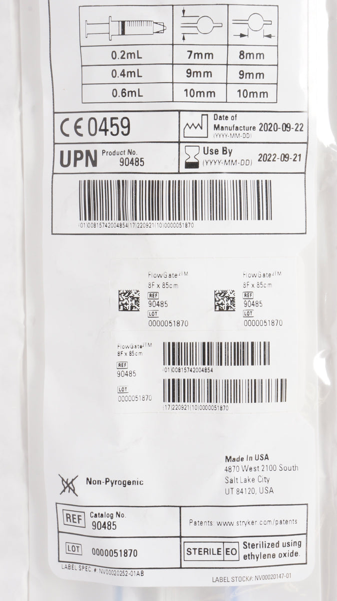 Stryker 90485 FlowGate 2 Balloon Guide Cath. 8Fr x 85cm (x) – Imedicsales