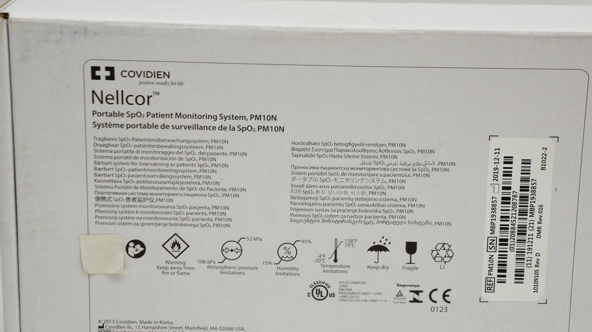 Covidien PM10N Nellcor Portable SpO2 Patient Monitoring System ...