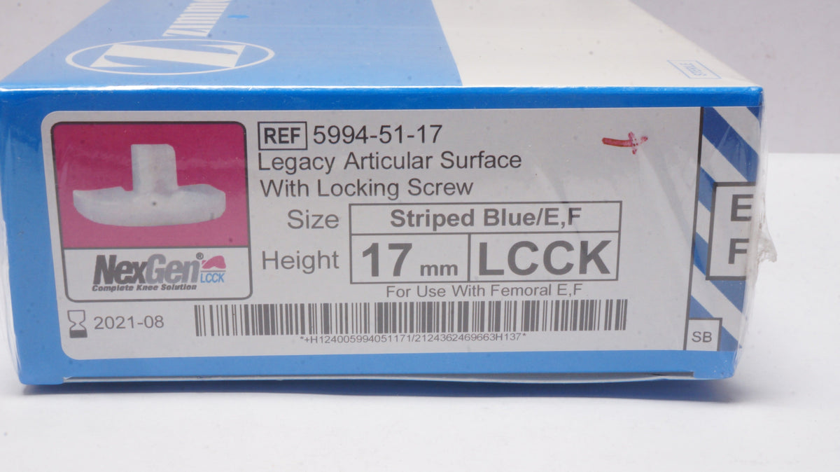 Zimmer 5994-51-17 NexGen Legacy Articular Surface With Locking Screw ...