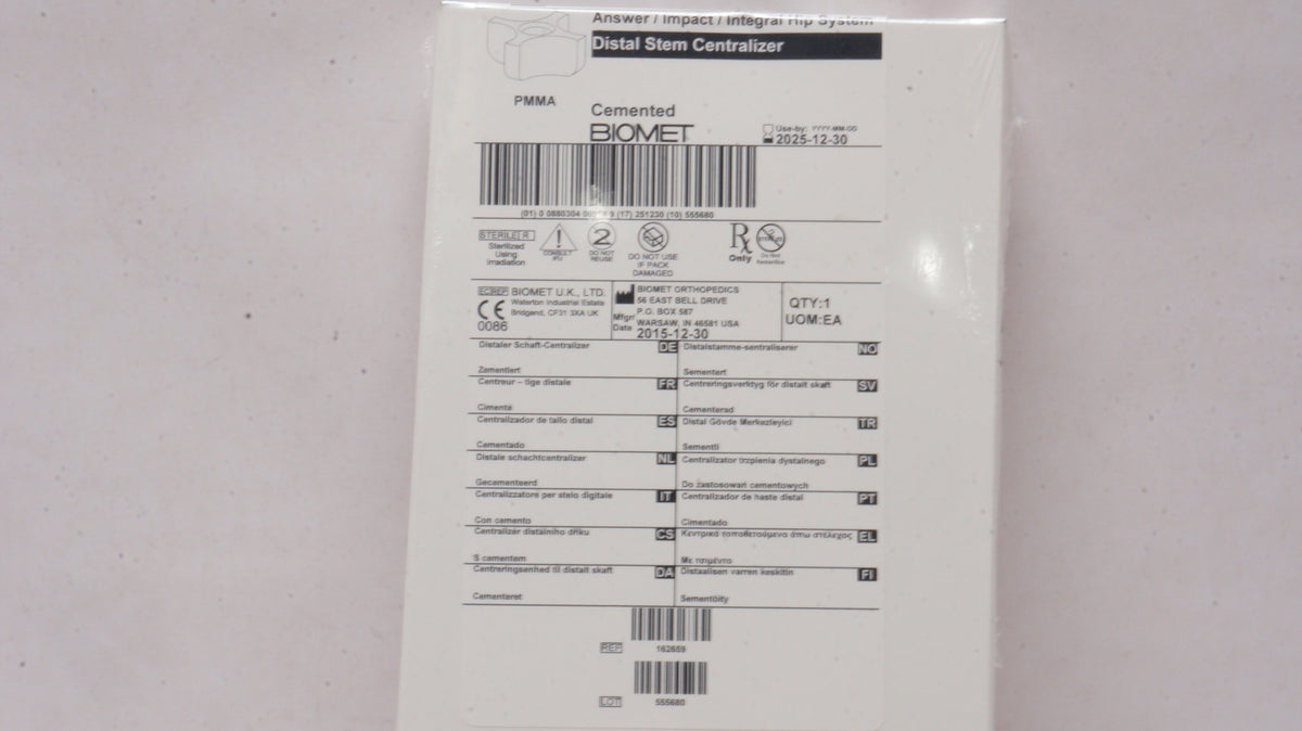 Biomet Orthopedics 162659 Integral/Impact?Answer Distal Centralizer 15 ...