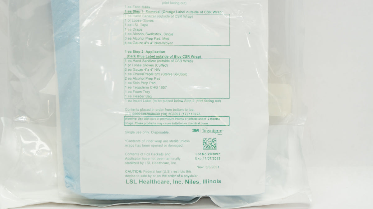 LSL Healthcare 2557BCP CVC/PICC Dressing Change Kit w/Tegaderm CHG ...