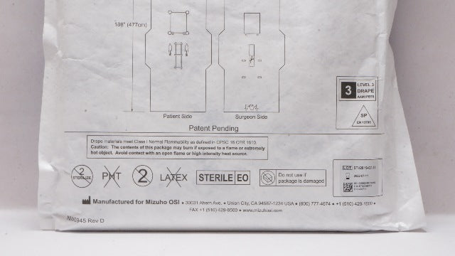 Mizuho OSI 7893-1 Levó Sterile Cervical Drape W/Window 96 x 188inch Le ...