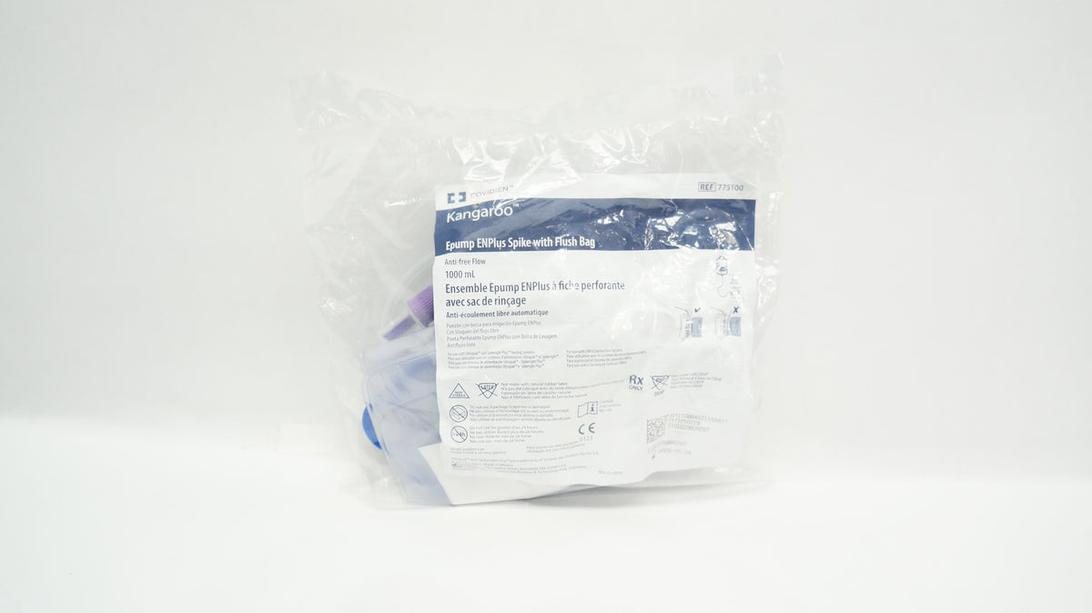 Covidien 775100 Kangaroo Epump ENPlus Spike w/Flush Bag Anti-free Flow ...