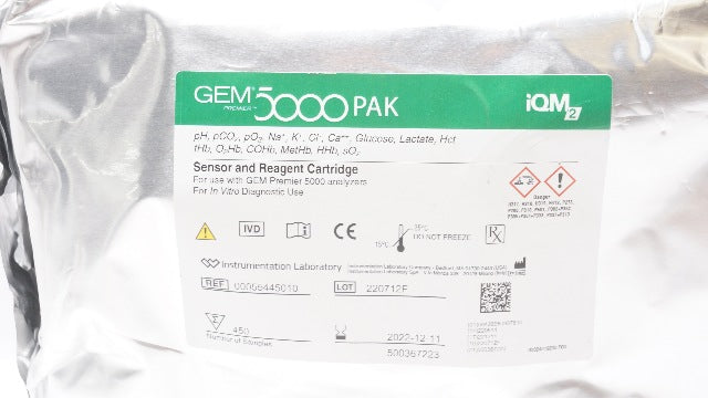 ILC 00055445010 GEM Premier 5000 Pak Sensor & Reagent Cartridge -Pack ...