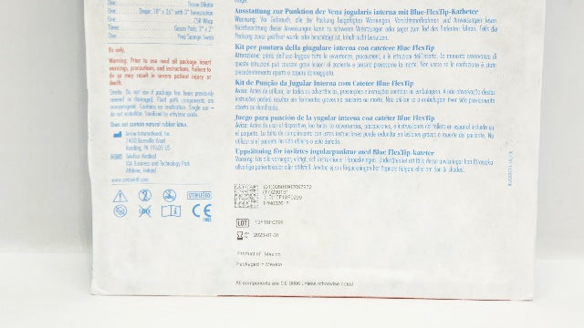 Arrow AK-04050-S Internal Jugular Puncture Kit w/Blue FlexTip Cath. (x ...